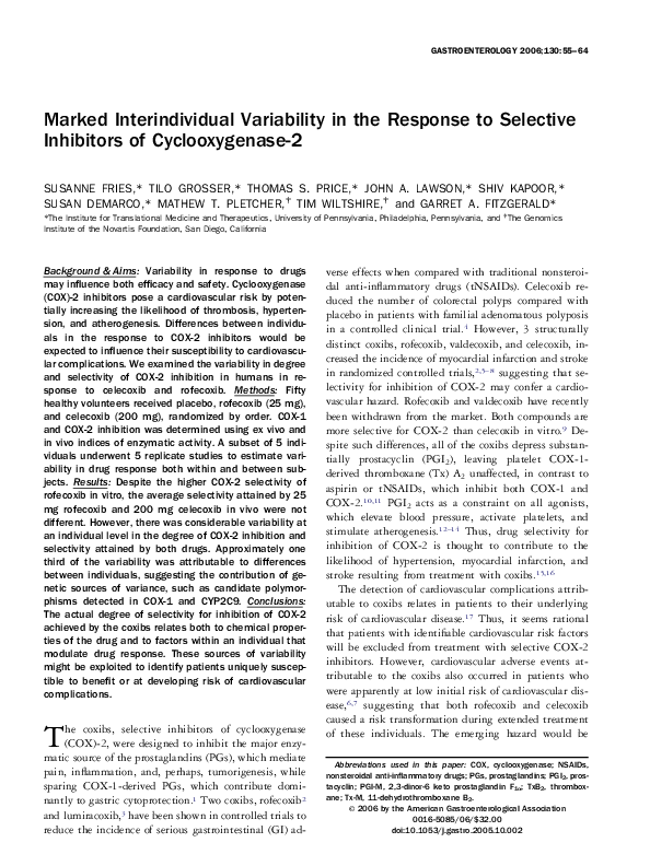 (PDF) Marked interindividual variability in the response to selective ...