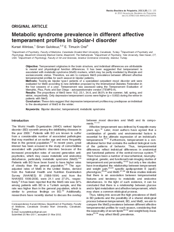 PDF Metabolic Syndrome Prevalence In Different Affective Temperament pdf-metabolic-syndrome-prevalence-in-different-affective-temperament