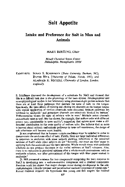 (PDF) Salt Appetite
