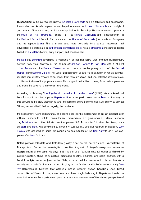 (DOC) Bonapartism