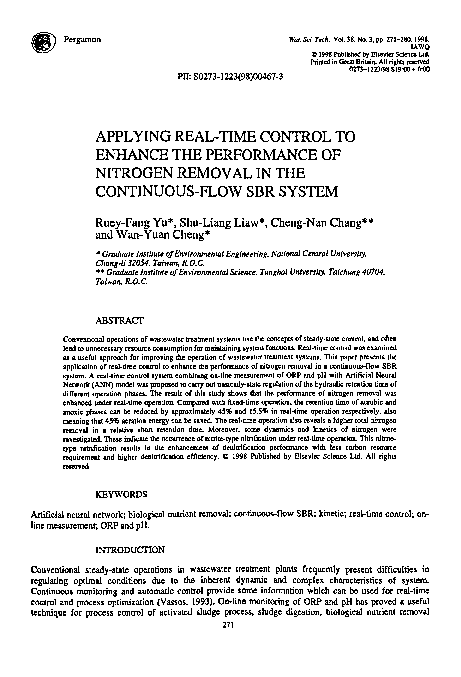 (PDF) Applying real-time control to enhance the performance of nitrogen ...