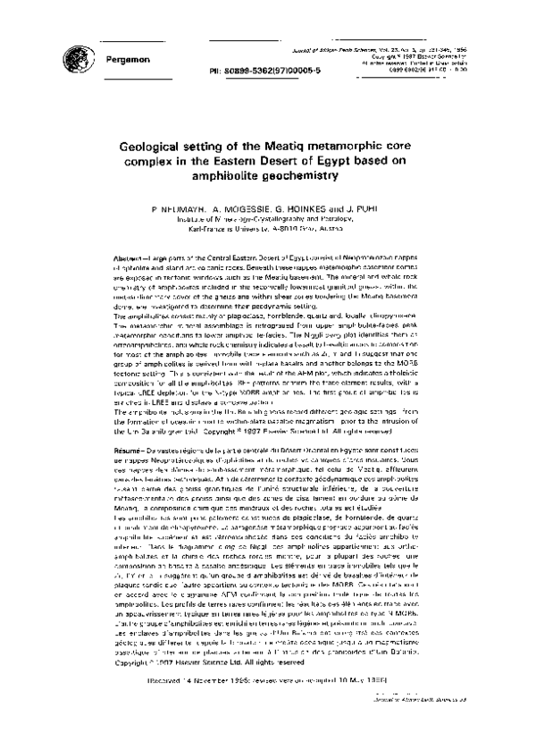 (PDF) Geological setting of the Meatiq metamorphic core complex in the ...