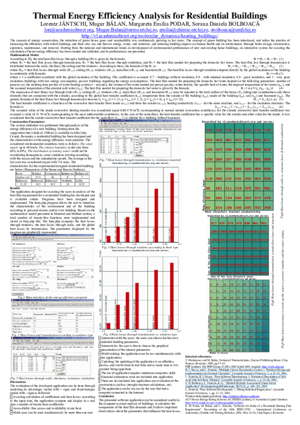 (PDF) Thermal Energy Efficiency Analysis for Residential Buildings