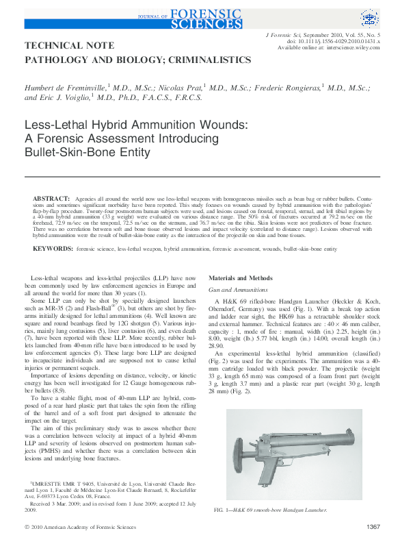 (PDF) Less-Lethal Hybrid Ammunition Wounds: A Forensic Assessment ...