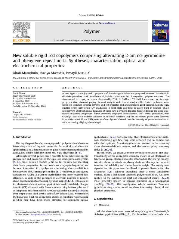 (PDF) New soluble rigid rod copolymers comprising alternating 2-amino ...