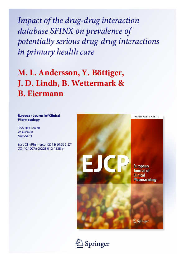 (PDF) Impact of the drug-drug interaction database SFINX on prevalence ...
