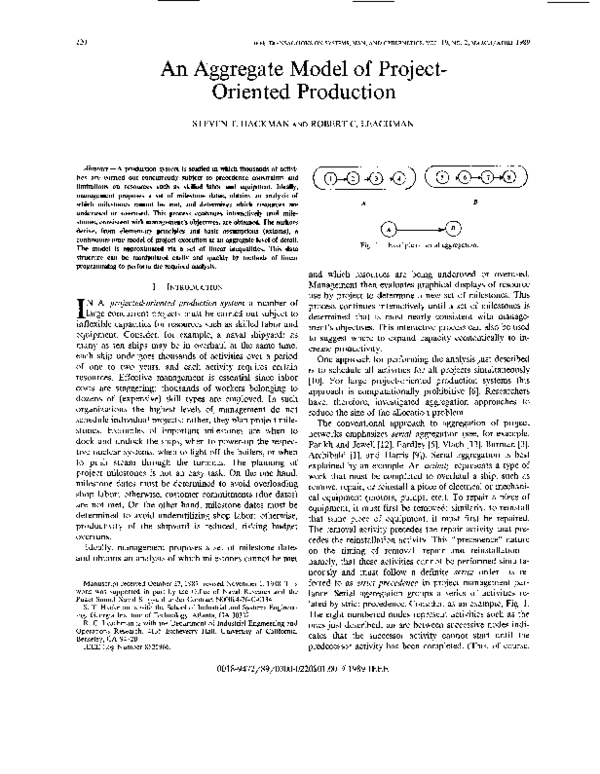 (PDF) An aggregate model of project-oriented production