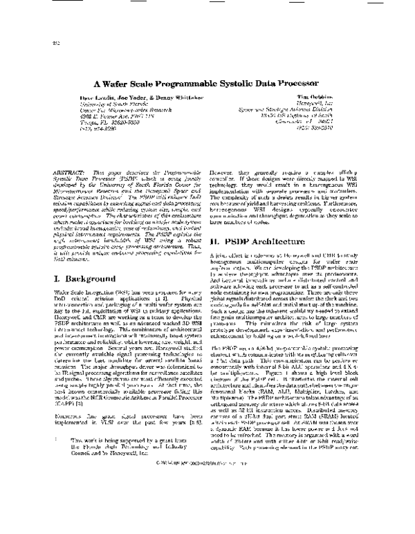 (PDF) A wafer scale programmable systolic data processor