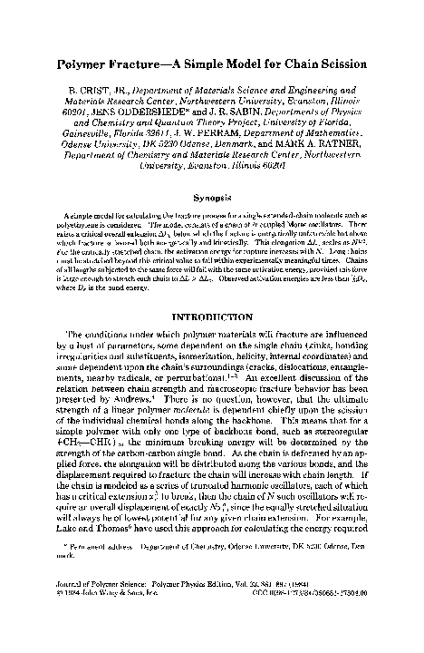 (PDF) Polymer fracture—A simple model for chain scission