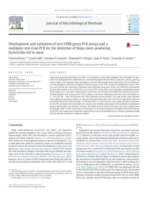 (PDF) Development and validation of two SYBR green PCR assays and a multiplex real-time PCR for ...