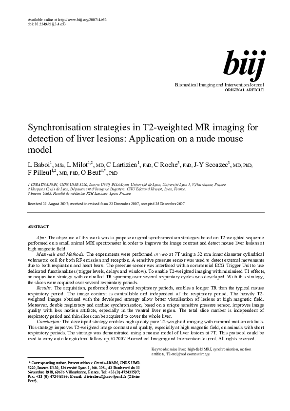 (PDF) Synchronisation strategies in T2-weighted MR imaging for ...