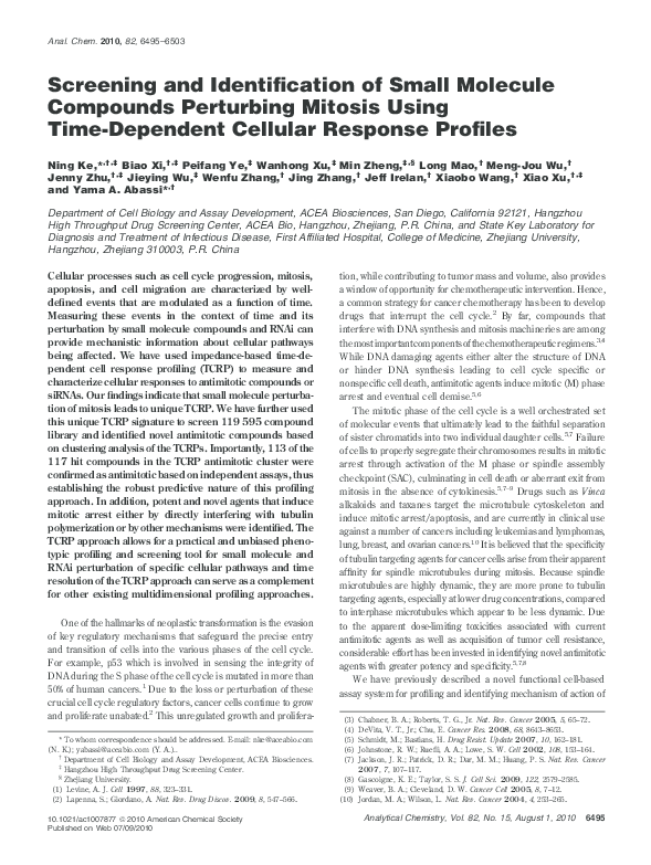 (PDF) Screening and Identification of Small Molecule Compounds ...