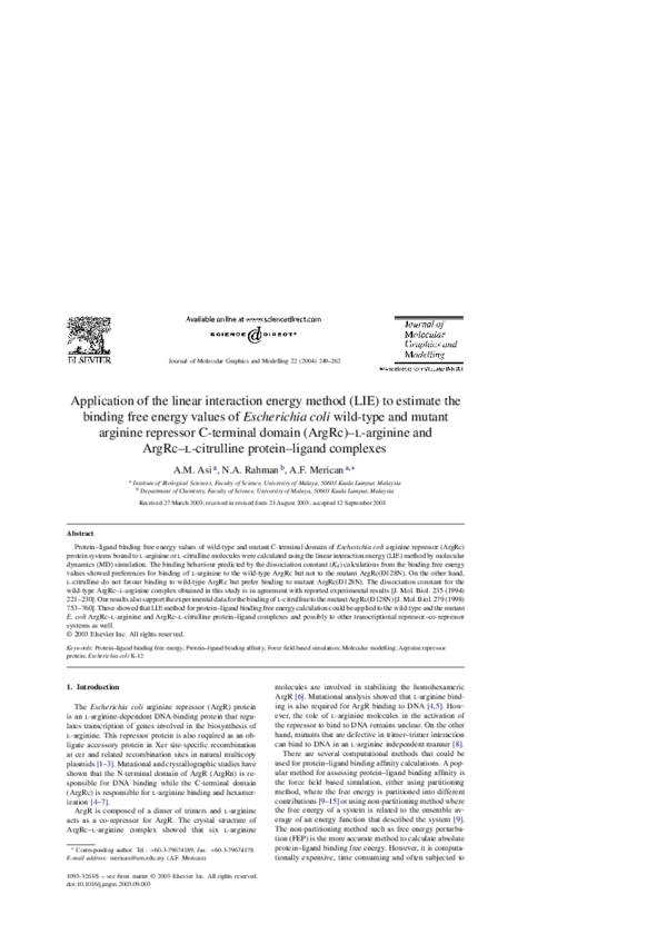 (PDF) Application of the linear interaction energy method for rational design of artemisinin ...