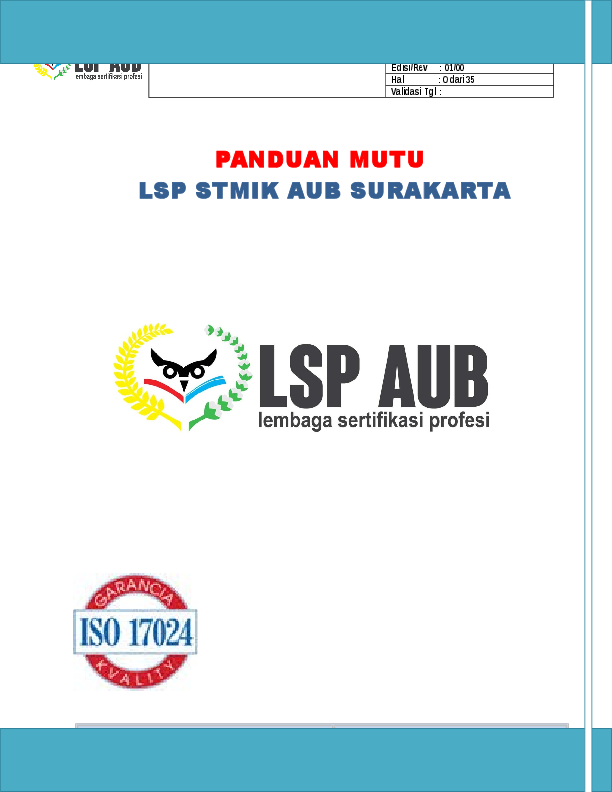(DOC) PANDUAN MUTU LSP STMIK AUBi.doc