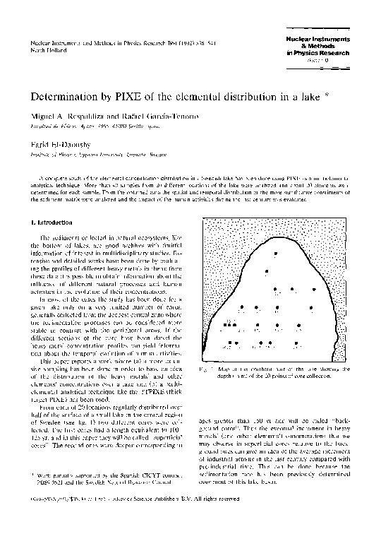 (PDF) Determination by PIXE of the elemental distribution in a lake