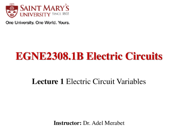 (PDF) EGNE2308.1B Electric Circuits Lecture 1 Electric Circuit Variables