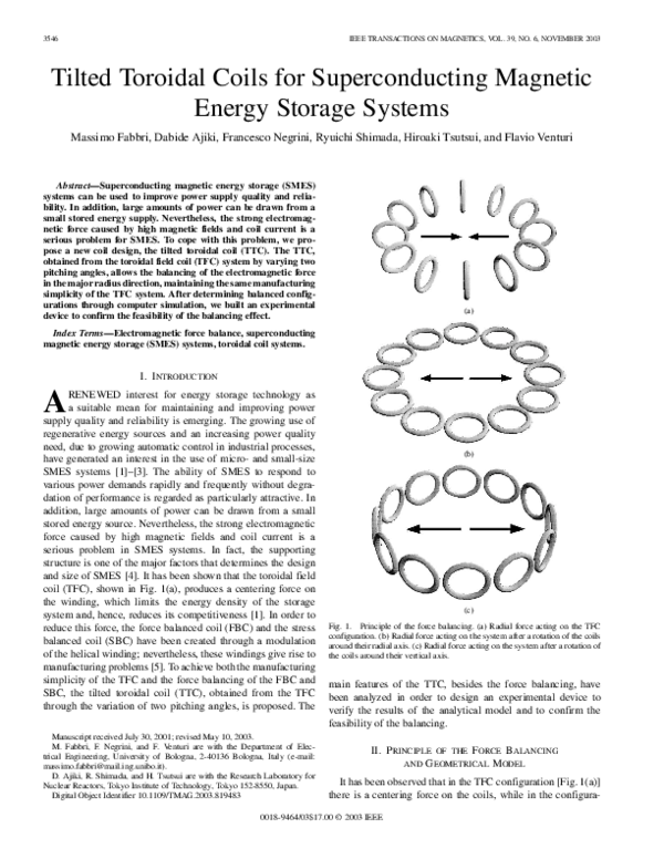 (PDF) Tilted toroidal coils for superconducting magnetic energy storage ...