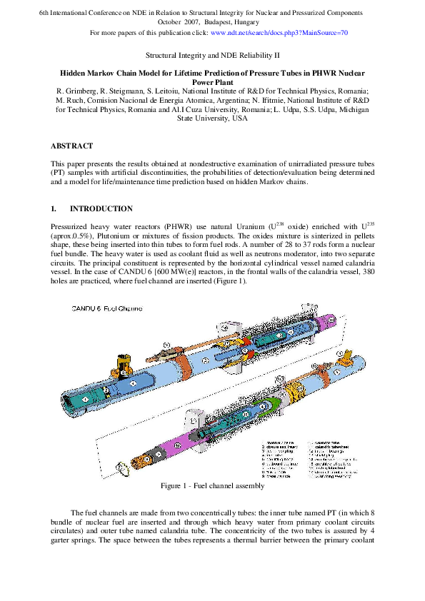 (PDF) Structural Integrity and NDE Reliability II Hidden Markov Chain ...