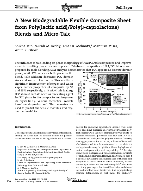 (PDF) A New Biodegradable Flexible Composite Sheet from Poly(lactic ...