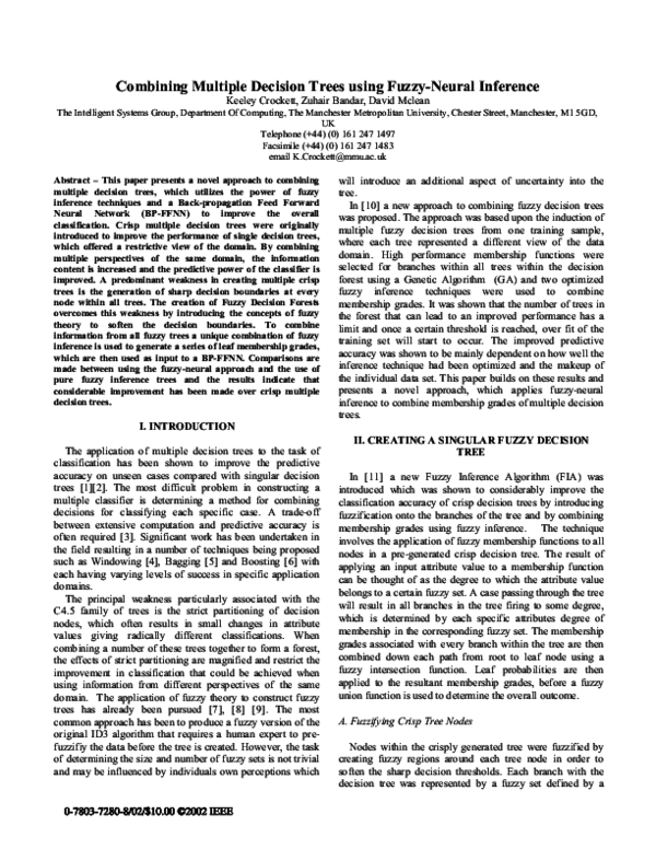 Pdf Combining Multiple Decision Trees Using Fuzzy Neural Inference 