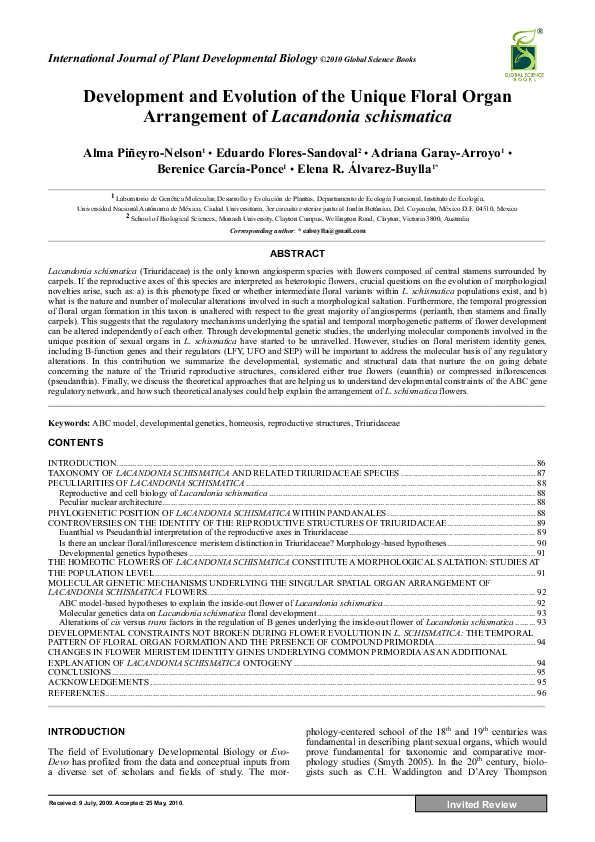 (PDF) IDevelopment and Evolution of the Unique Floral Organ Arrangement ...