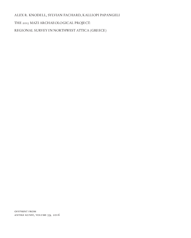 (PDF) ALEX R. KNODELL, SYLVIAN FACHARD, KALLIOPI PAPANGELI THE 2015 ...