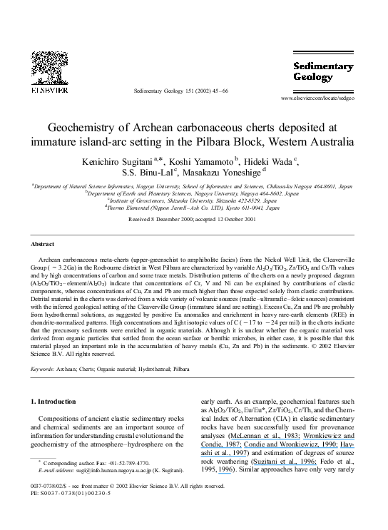 (PDF) Geochemistry of Archean Carbonaceous Cherts