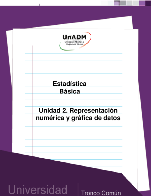 (PDF) Estadística Básica Unidad 2. Representación númerica y gráfica de ...