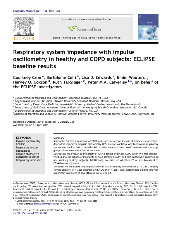 (PDF) Respiratory system impedance with impulse oscillometry in healthy ...