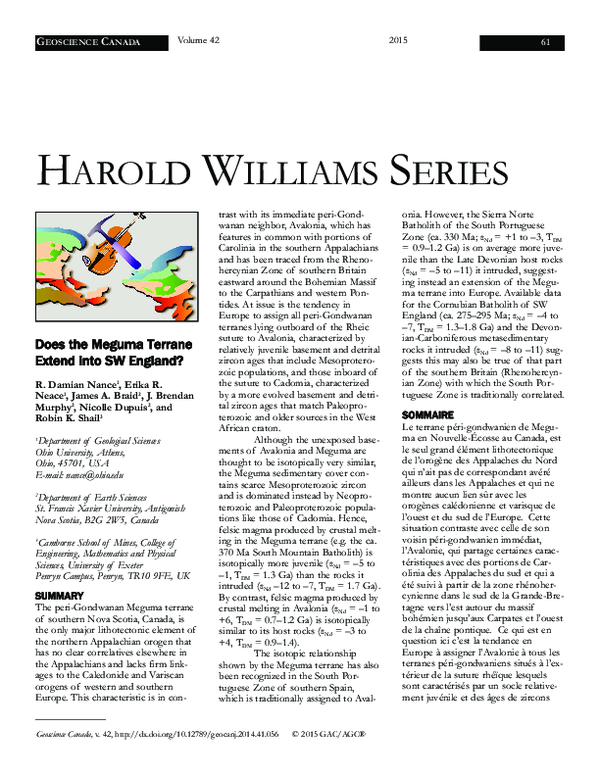 (PDF) Does the Meguma Terrane Extend into SW England?