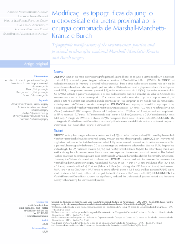 (PDF) Modificações topográficas da junção uretrovesical e da uretra ...