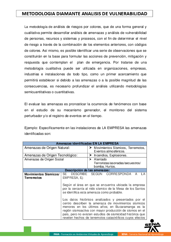 (PDF) METODOLOGIA DIAMANTE ANALISIS DE VULNERABILIDAD (PDF) METODOLOGIA DIAMANTE ANALISIS DE VULNERABILIDAD