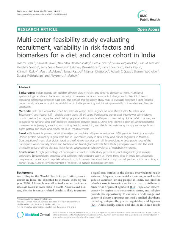 (PDF) Multicenter feasibility study evaluating recruitment, variability ...