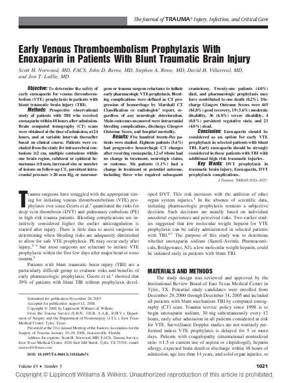 (PDF) [Clinical efficacy of rivaroxaban in prevention and treatment of postoperative deep vein ...