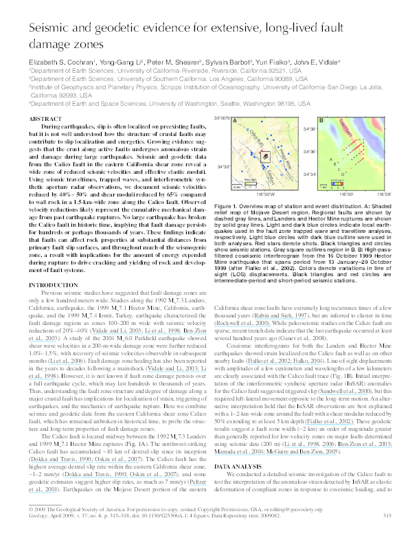 (PDF) Seismic and geodetic evidence for extensive, long-lived fault ...