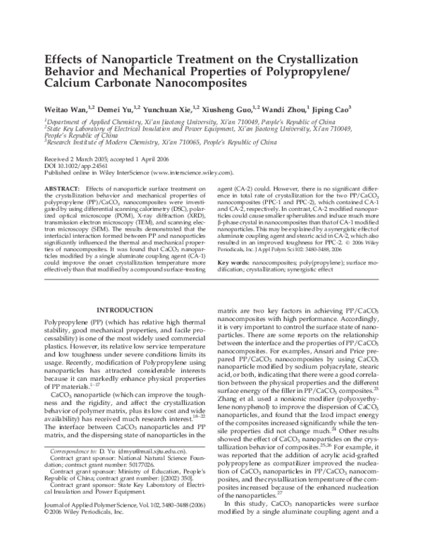 (PDF) Effects of nanoparticle treatment on the crystallization behavior ...