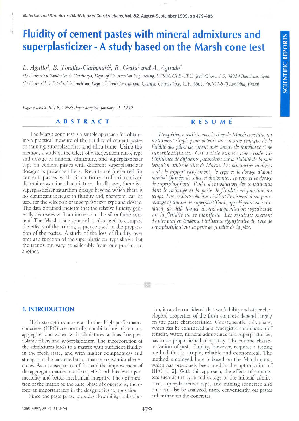 (PDF) Fluidity of cement pastes with mineral admixtures and ...