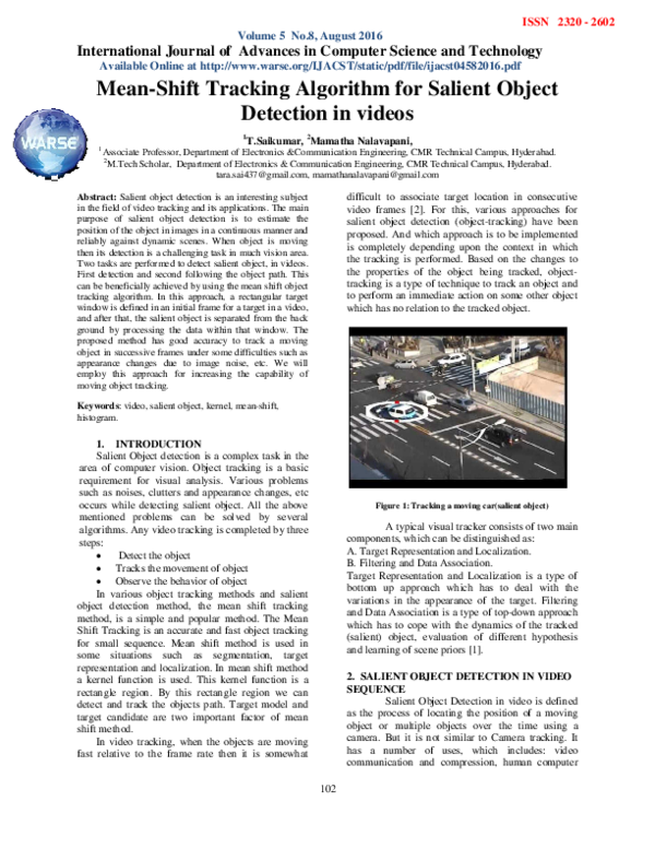 (PDF) Mean-Shift Tracking for Salient Object Detection