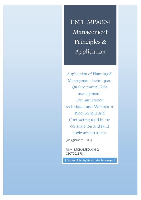 (PDF) Management Principles & Application