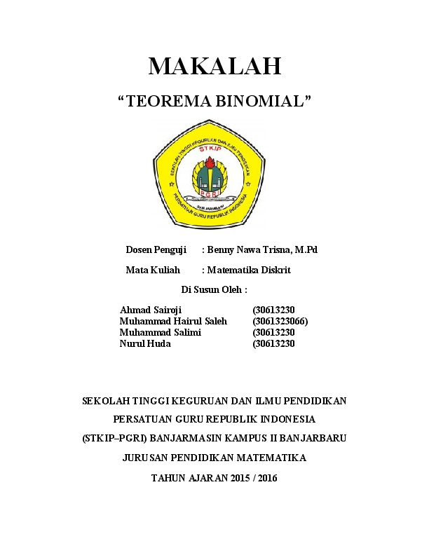 (DOC) MAKALAH TEOREMA BINOMIAL