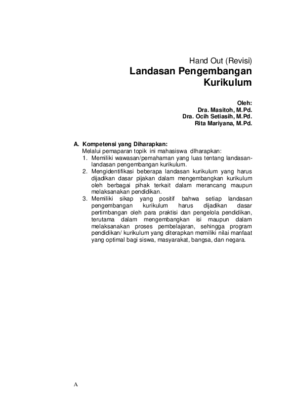 (PDF) Landasan Pengembangan Kurikulum