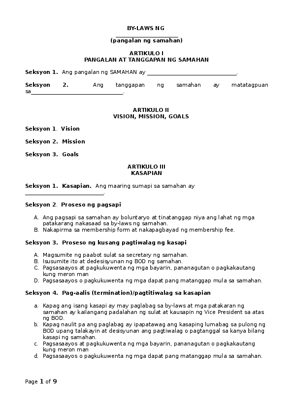 (DOC) SALIGANG BATAS sample