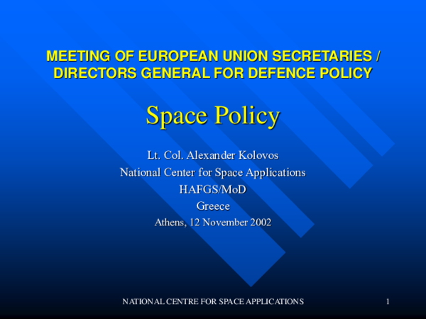 (PDF) Space Policy.