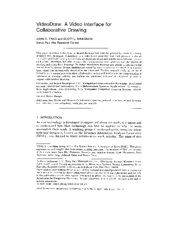(PDF) Videodraw: a video interface for collaborative drawing