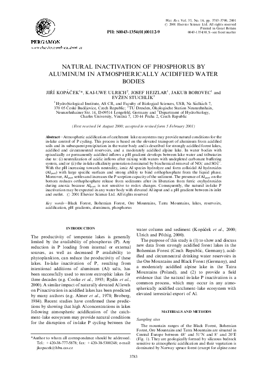 (PDF) Natural inactivation of phosphorus by aluminum in atmospherically ...