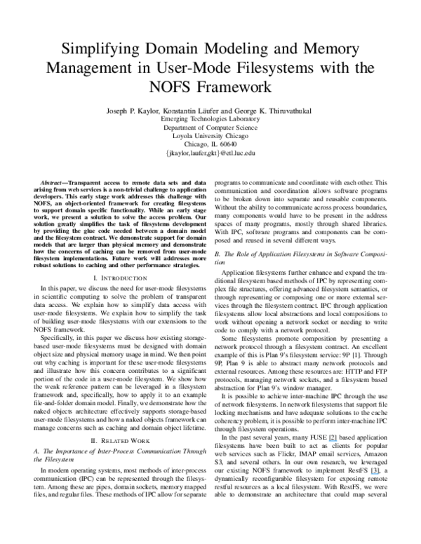 Pdf Simplifying Domain Modeling And Memory Management In User Mode