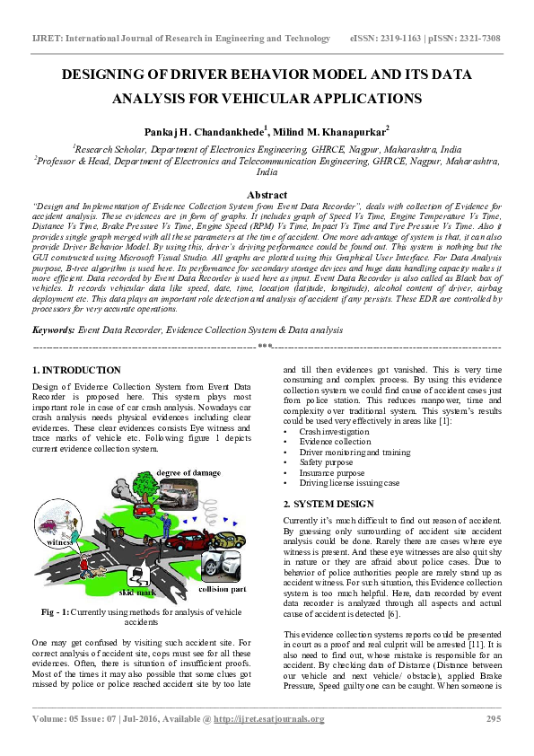 (PDF) DESIGNING OF DRIVER BEHAVIOR MODEL AND ITS DATA ANALYSIS FOR ...