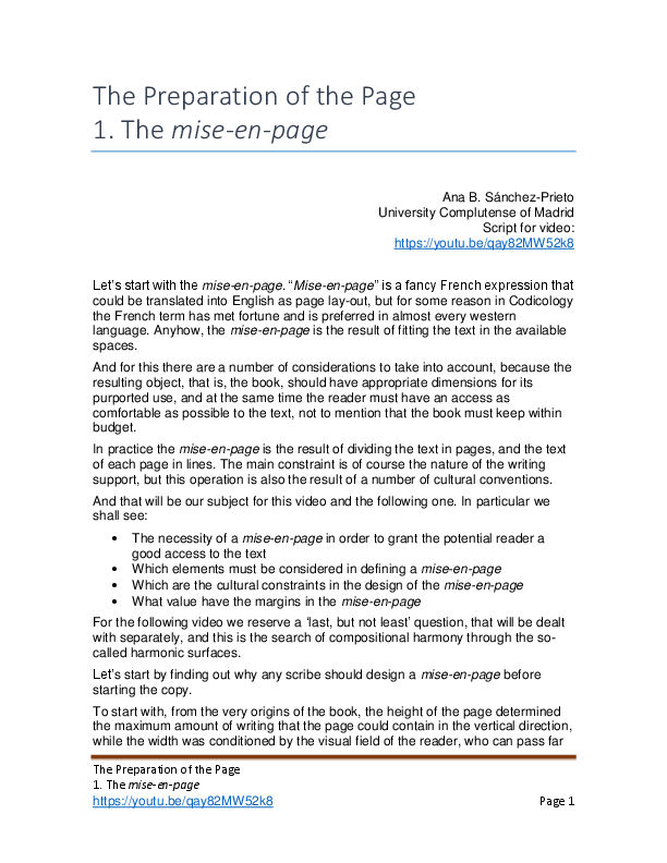 (PDF) Page Preparation 1. Mise-en-Page