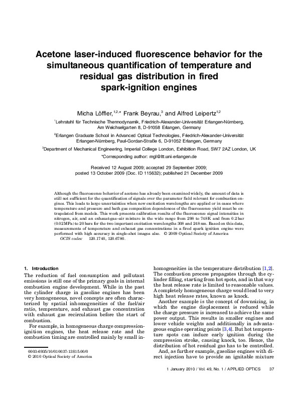 (PDF) Acetone laser-induced fluorescence behavior for the simultaneous ...