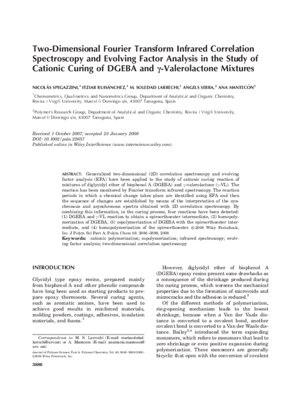 (PDF) Two-dimensional Fouriertransform infrared correlation spectroscopy study of the high ...